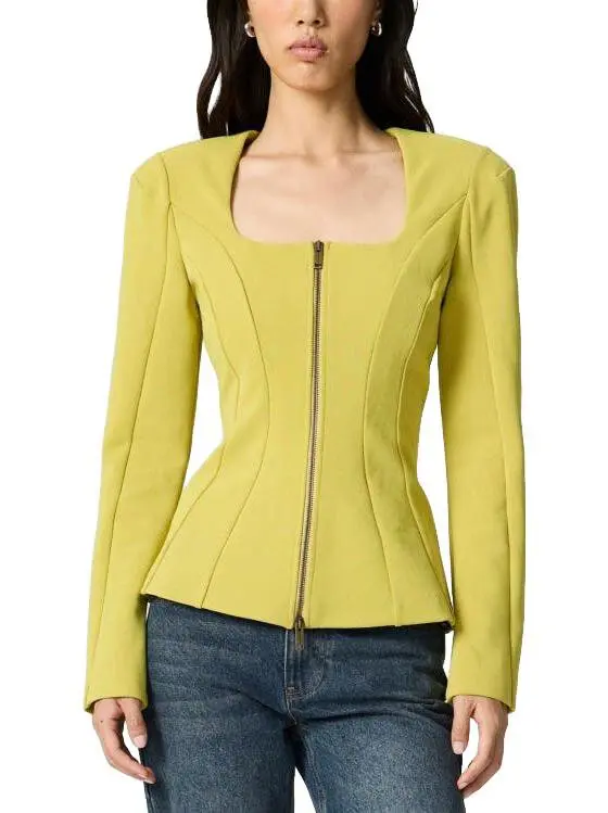 NOCTURNE Zip-front Structured Top - Yellow