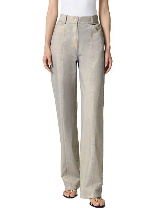 NOCTURNE Metallic Straight-leg Jeans - Metallic Gold