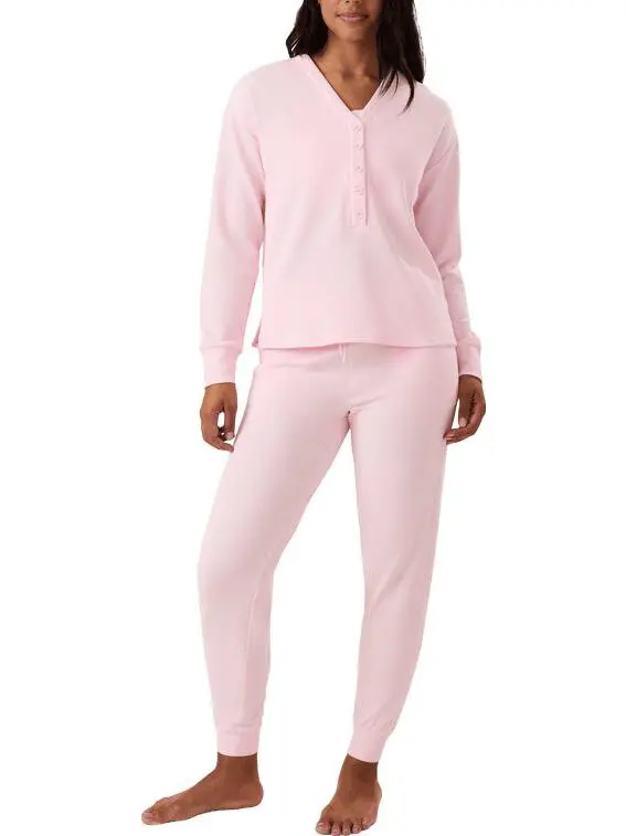 KINDRED BRAVELY Waffle Maternity & Nursing Lounge Set - Pale Pink