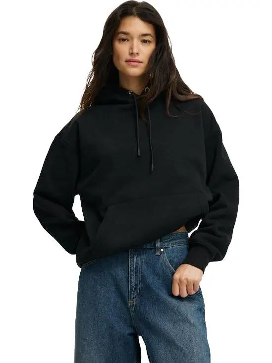 COTTON ON Oversized Fleece Hoodie - Black