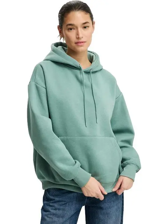 COTTON ON Oversized Fleece Hoodie - Frosted Fern