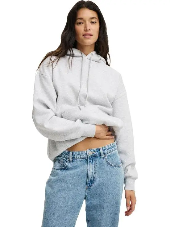 COTTON ON Oversized Fleece Hoodie - Soft Grey Marle