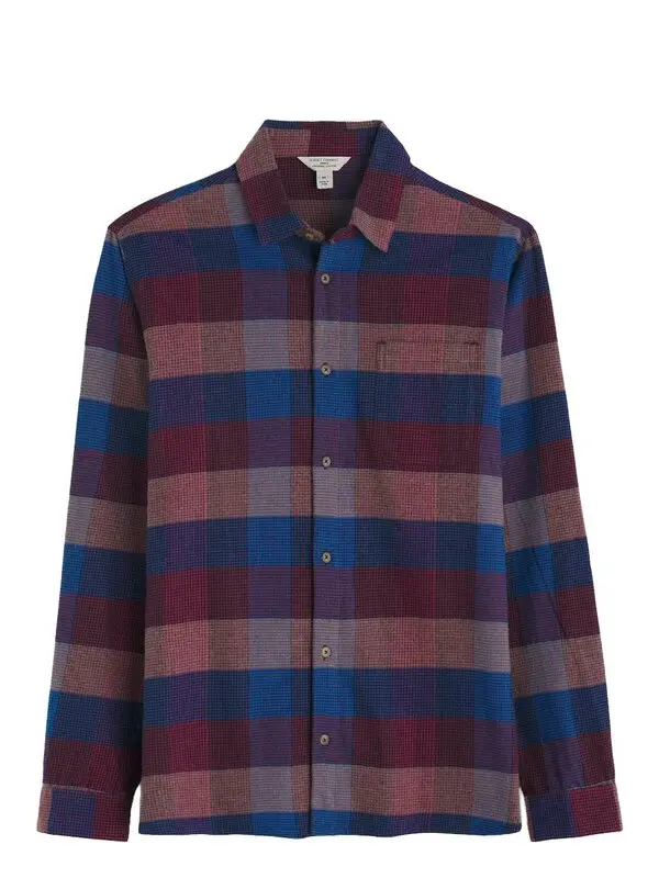 SEASALT CORNWALL Fathomer Check Organic Cotton Flannel Button-up Shirt - Trystan Conker