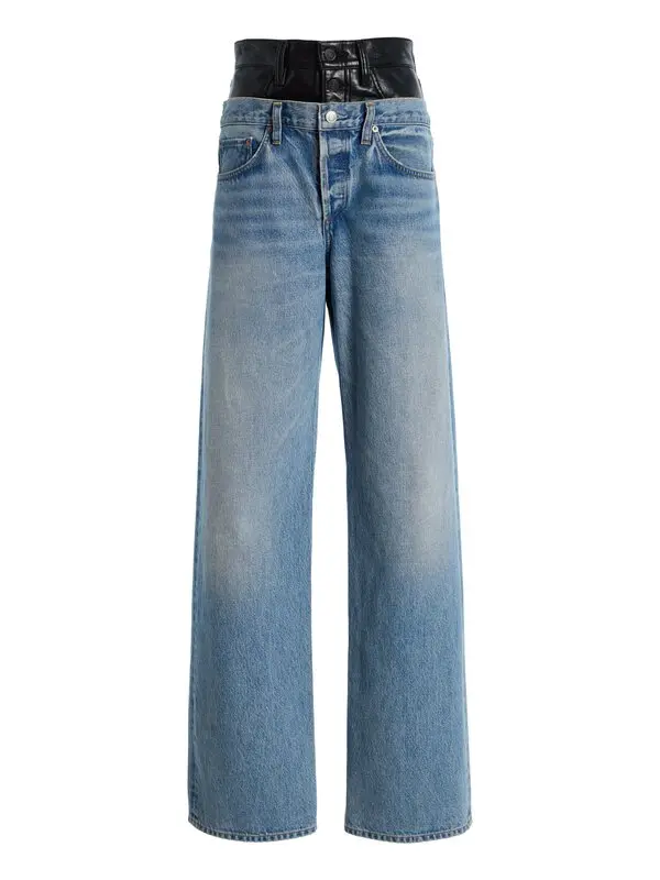 AGOLDE Elson Layered Wide-leg Jeans - Light Wash