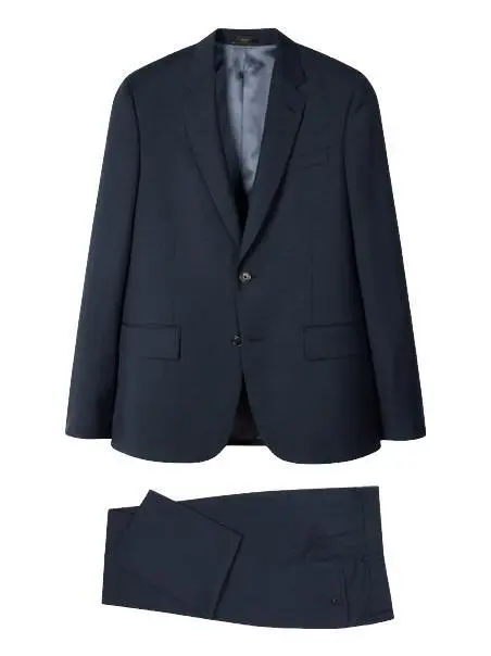 Paul Smith The Soho Tailored-fit Navy Puppytooth Wool Suit - Blue