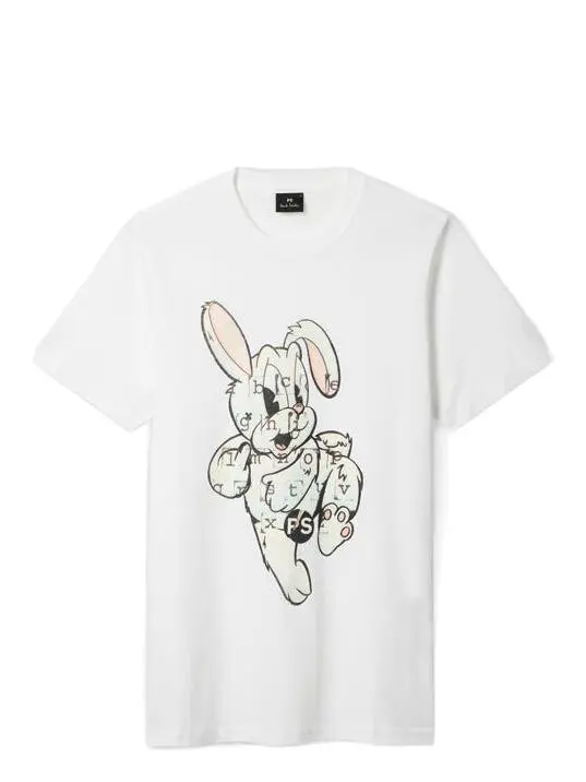 Paul Smith Slim-fit 'bunny' Print T-shirt - White