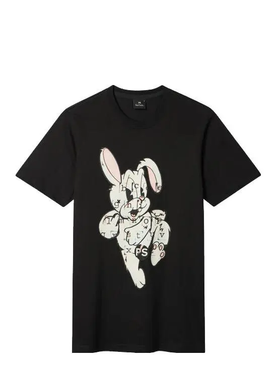 Paul Smith Slim-fit 'bunny' Print T-shirt - Black