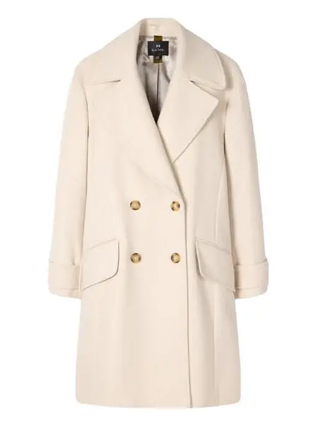 Paul Smith Wool-cashmere Double-breasted Coat - White