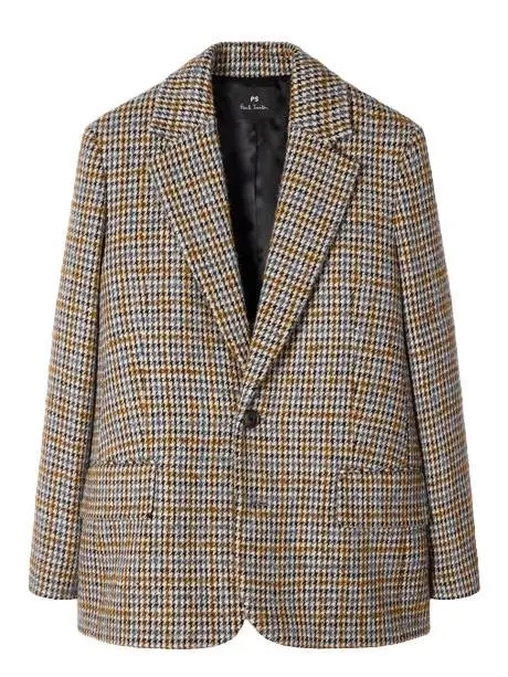Paul Smith Houndstooth Wool-blend Blazer - Yellow