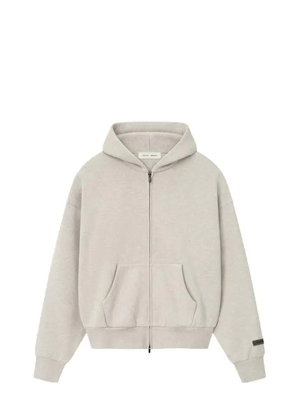 Fear Of God Essentials Classic Fleece Zip-up Hoodie - Heather Stone