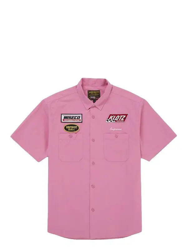 Supreme Vanson Leathers Short Sleeve Work Shirt - Pink
