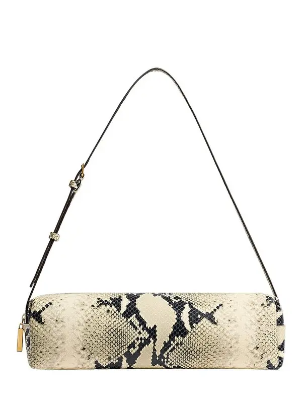 Khaite Kye Python-print Leather Shoulder Bag - Natural