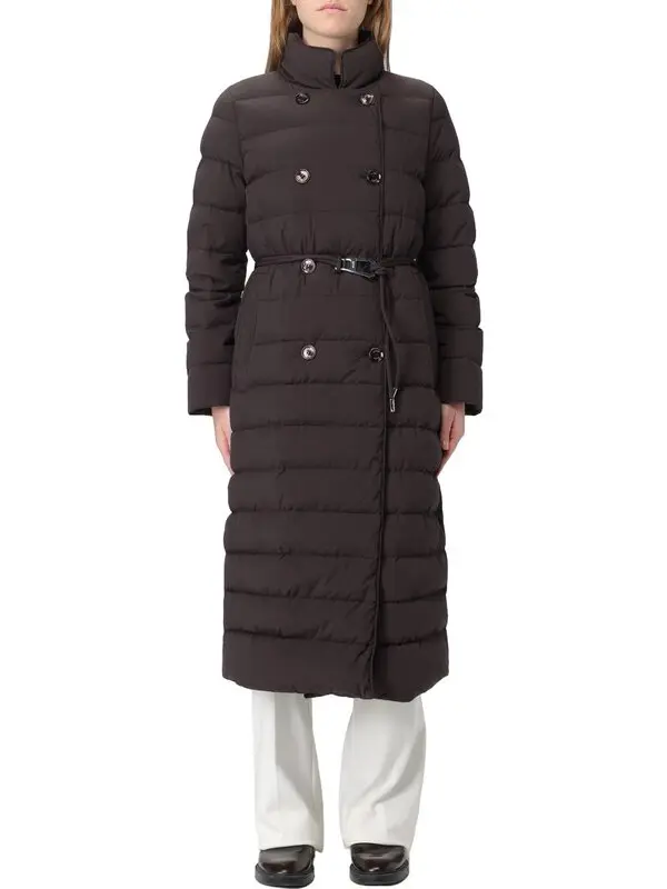 MOORER Belted Down Jacket - Brown