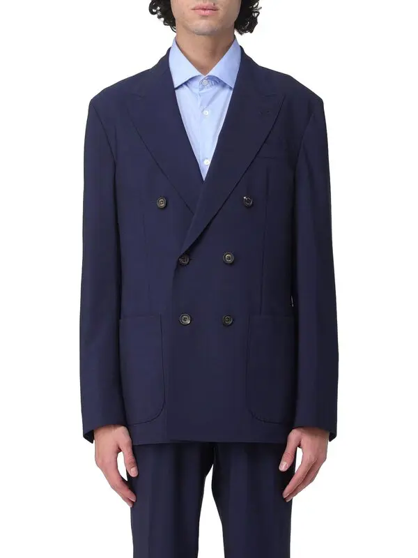 Eleventy Double Breasted Jacket - Blue