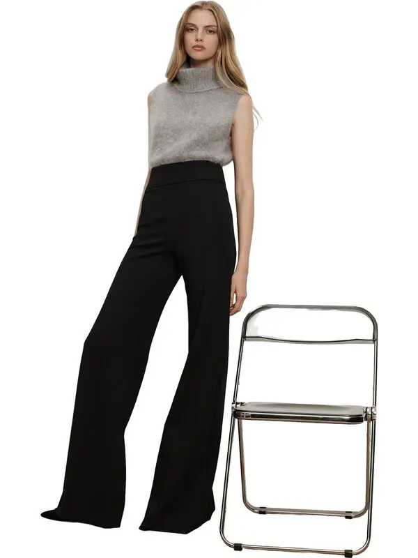 Veronica Beard Kalinda Wide-leg Ponte Pant - Black
