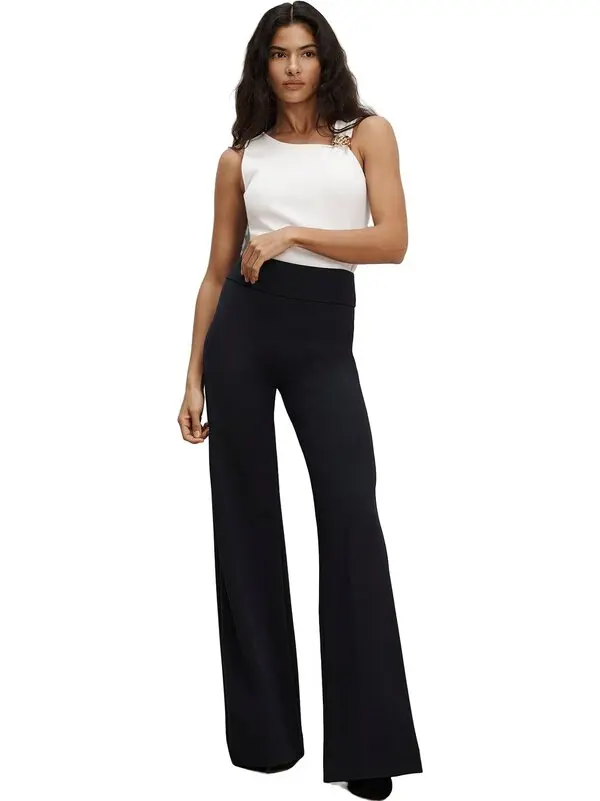 Veronica Beard Kalinda Wide-leg Ponte Pant - Navy