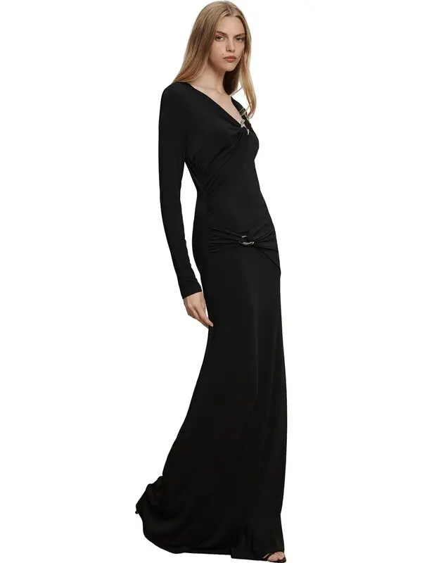 Veronica Beard Viela O-ring Maxi Dress - Black