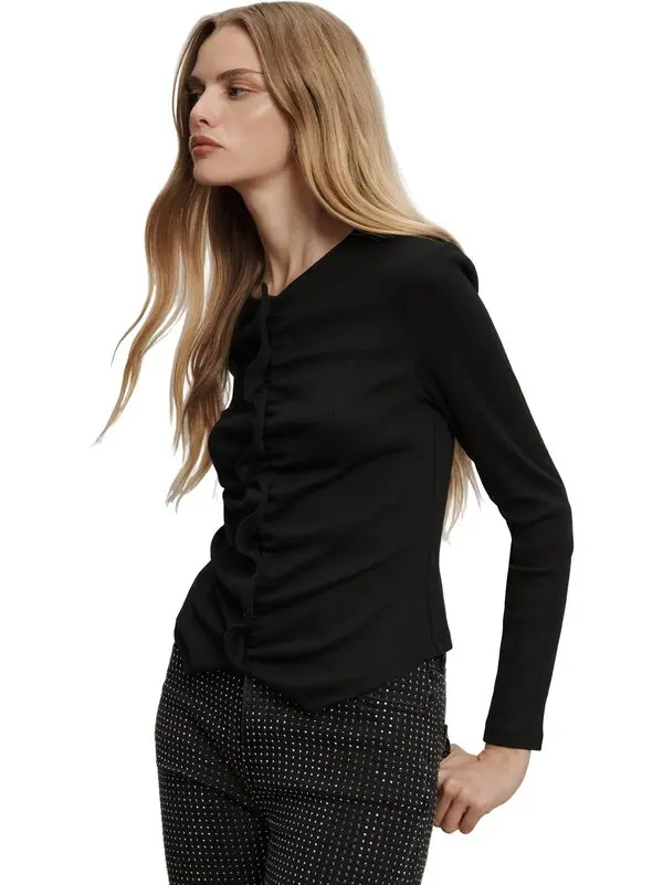 Veronica Beard Jasminah Button-front Top - Black