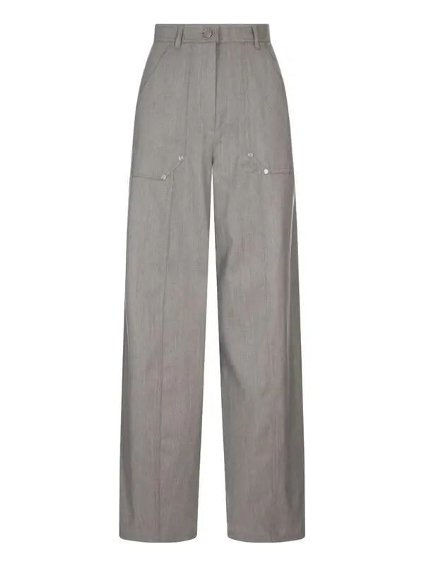Max Mara Wide Leg Pants - Grey