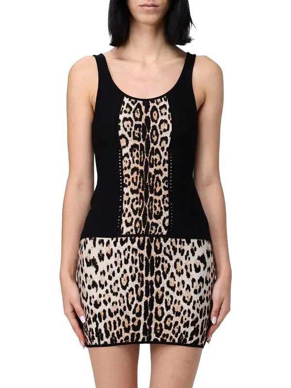 Roberto Cavalli Printed Sleeveless Top - Black