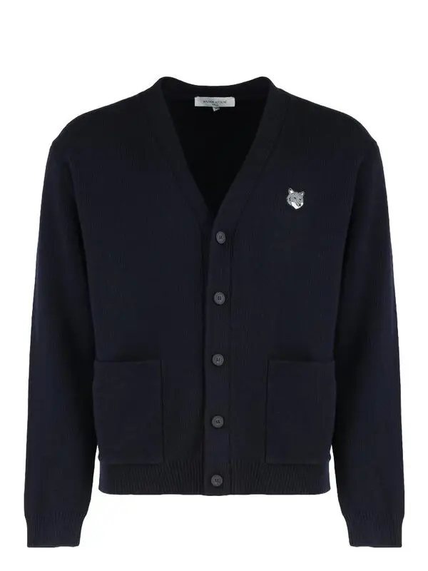 Maison Kitsuné Wool Cardigan - Blue