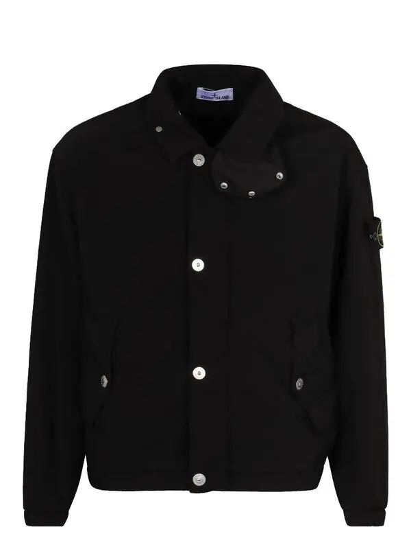 Stone Island Coach Jacket In Technical Fabric - Black