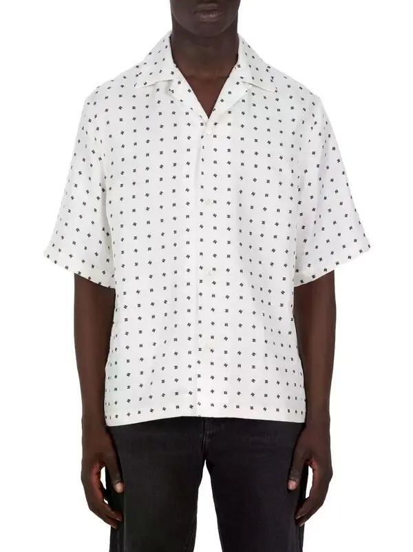 Amiri Mix And Match Ma Revere-collar Logo-print Shirt - White
