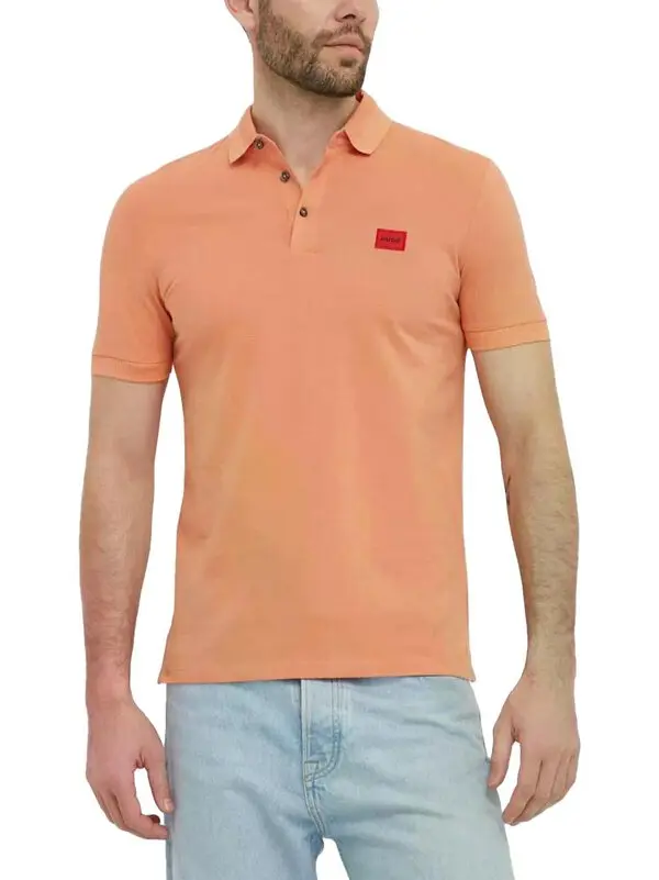 Hugo Logo-patch Polo Shirt - Orange