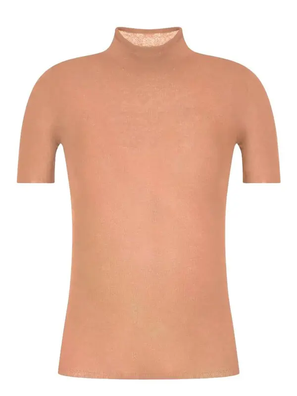 Giorgio Armani Short-sleeve Mock-neck Top - Neutrals