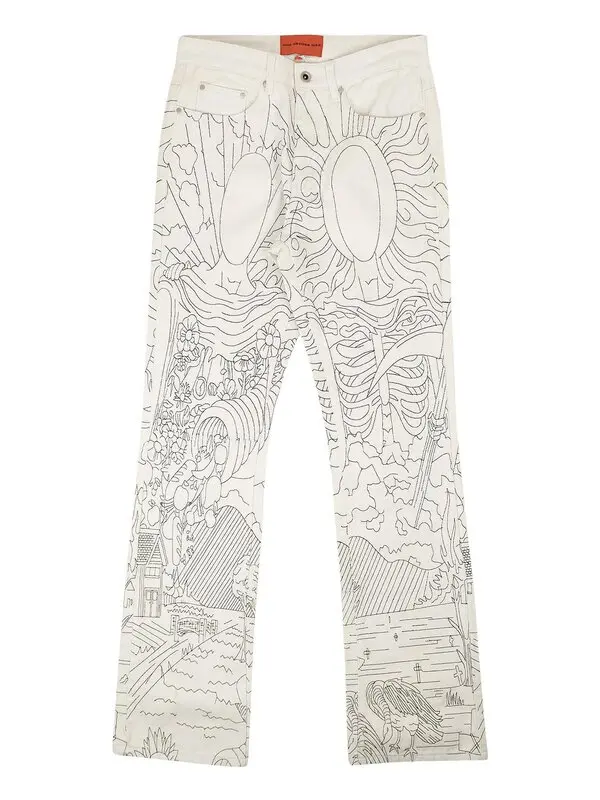 WHO DECIDES WAR BY EV BRAVADO Duality Blanc Denim Jeans - White