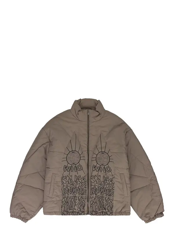 WHO DECIDES WAR BY EV BRAVADO Embroidered Bomber - Grey