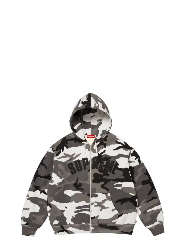 Supreme Arc Thermal Lined Zip Up Hoodie - White