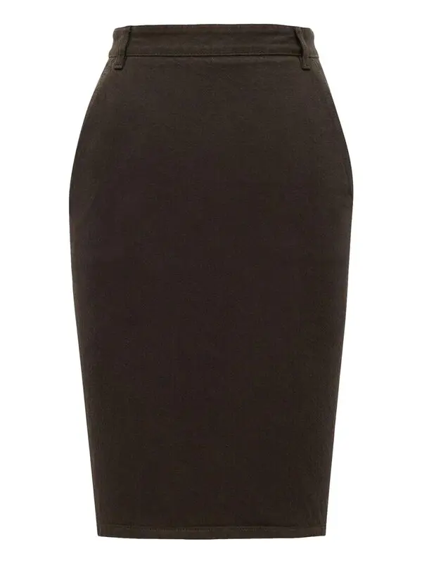 Saint Laurent Back Slit Skirt - Brown