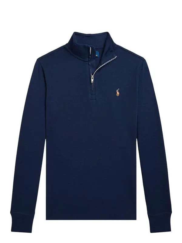 Ralph Lauren Long Sleeve Cotton Interlock Half-zip - Blue