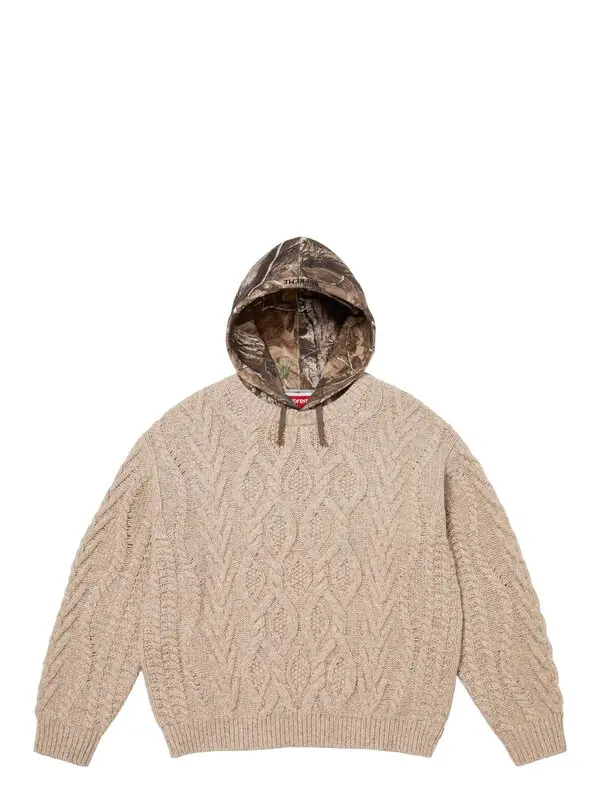 Supreme Cable Hooded Sweater - Tan