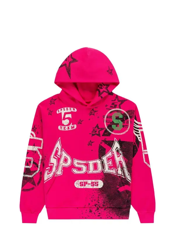 SP5DER Stencil Hoodie - Pink