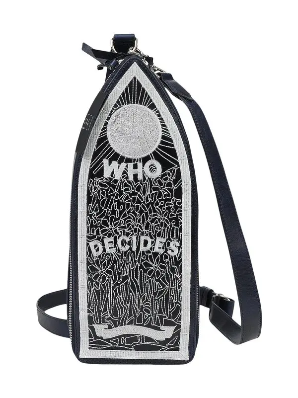 WHO DECIDES WAR BY EV BRAVADO Embroidered Crossbody Bag - Blue