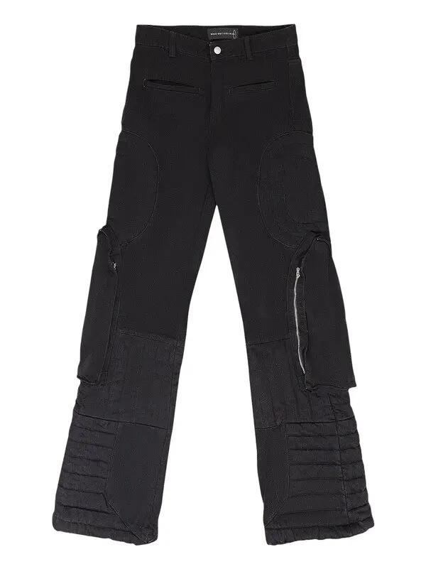 WHO DECIDES WAR BY EV BRAVADO Raised Window Stacked Pants - Black