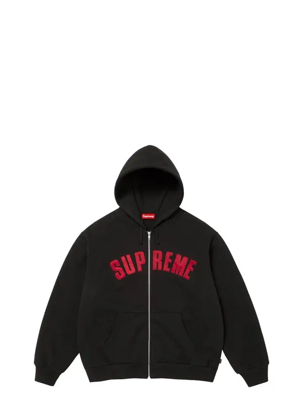 Supreme Arc Thermal Lined Zip Up Hooded Sweatshirt - Black