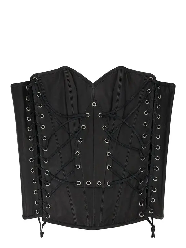 WHO DECIDES WAR BY EV BRAVADO Window Longline Corset - Black