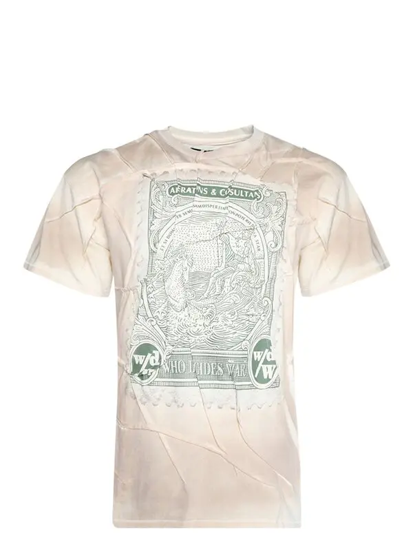WHO DECIDES WAR BY EV BRAVADO Currency T-shirt - White