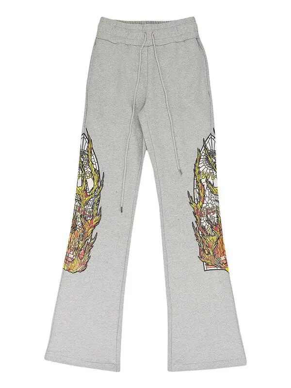 WHO DECIDES WAR Flame Glass Sweatpants - Grey