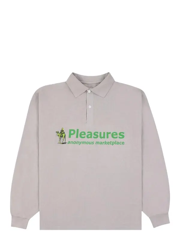 PLEASURES Exchange Long-sleeve Polo - Grey