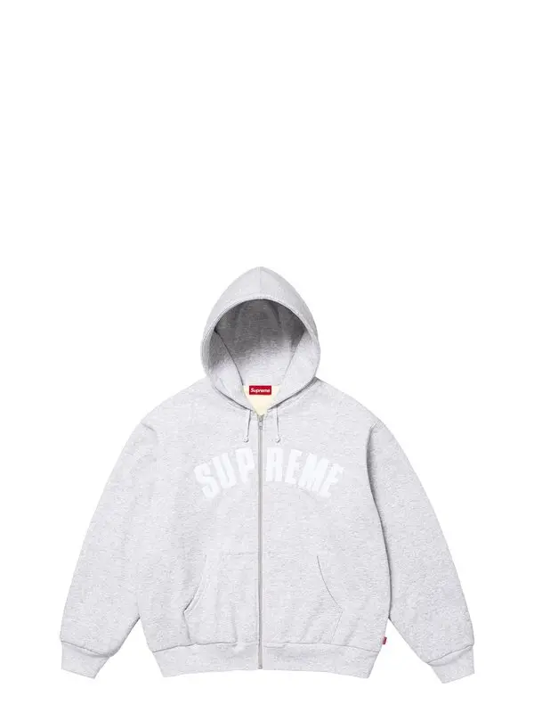 Supreme Arc Thermal Lined Zip Up Hooded Sweatshirt - Grey