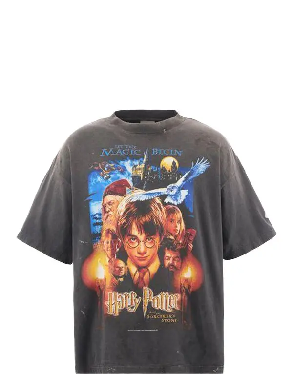 SAINT MXXXXXX Harry Potter Sorcerer's Stone Short-sleeve Tee - Black