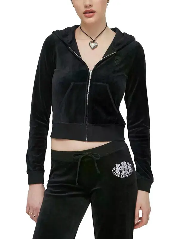 Juicy Couture Embroidered Logo Zip-up Hoodie - Black
