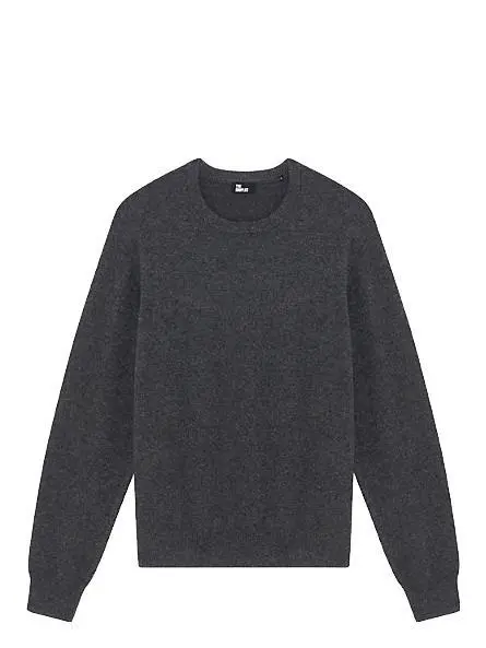 The Kooples Relaxed-fit Stretch-cashmere Jumper - Dark Grey Melange