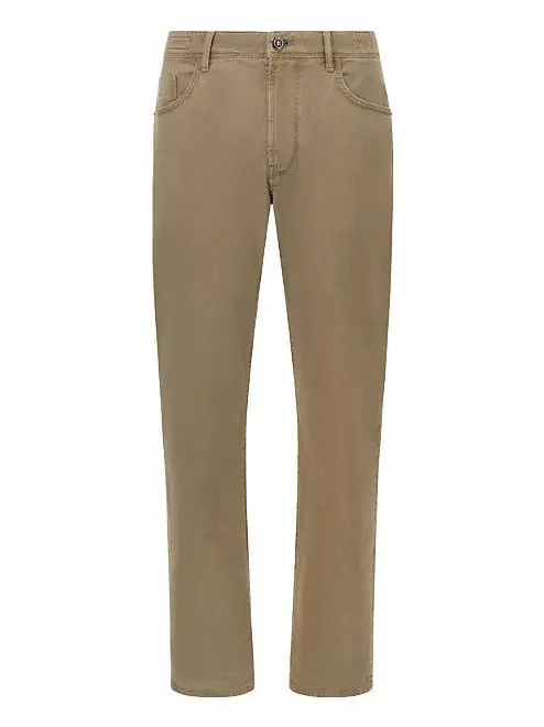 Boggi Milano Tapered-leg Mid-rise Stretch-denim Jeans - Taupe