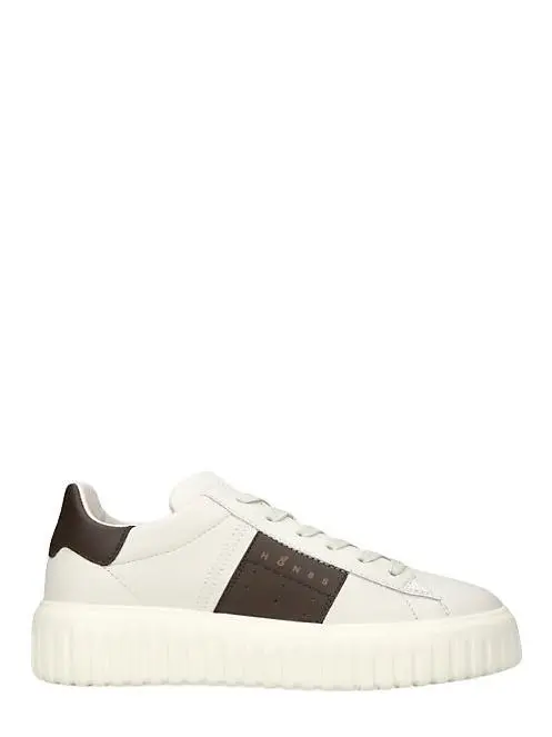 Hogan H-stripe Leather Trainers - Bone/comb