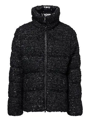 Moncler Tweed Short Down Jacket - Black